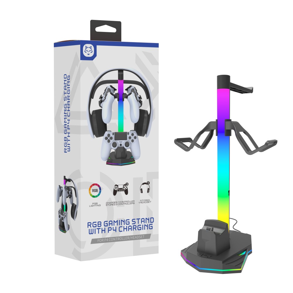 RGB Light Game Controller Storage Stand with P4 controller Charging ...
